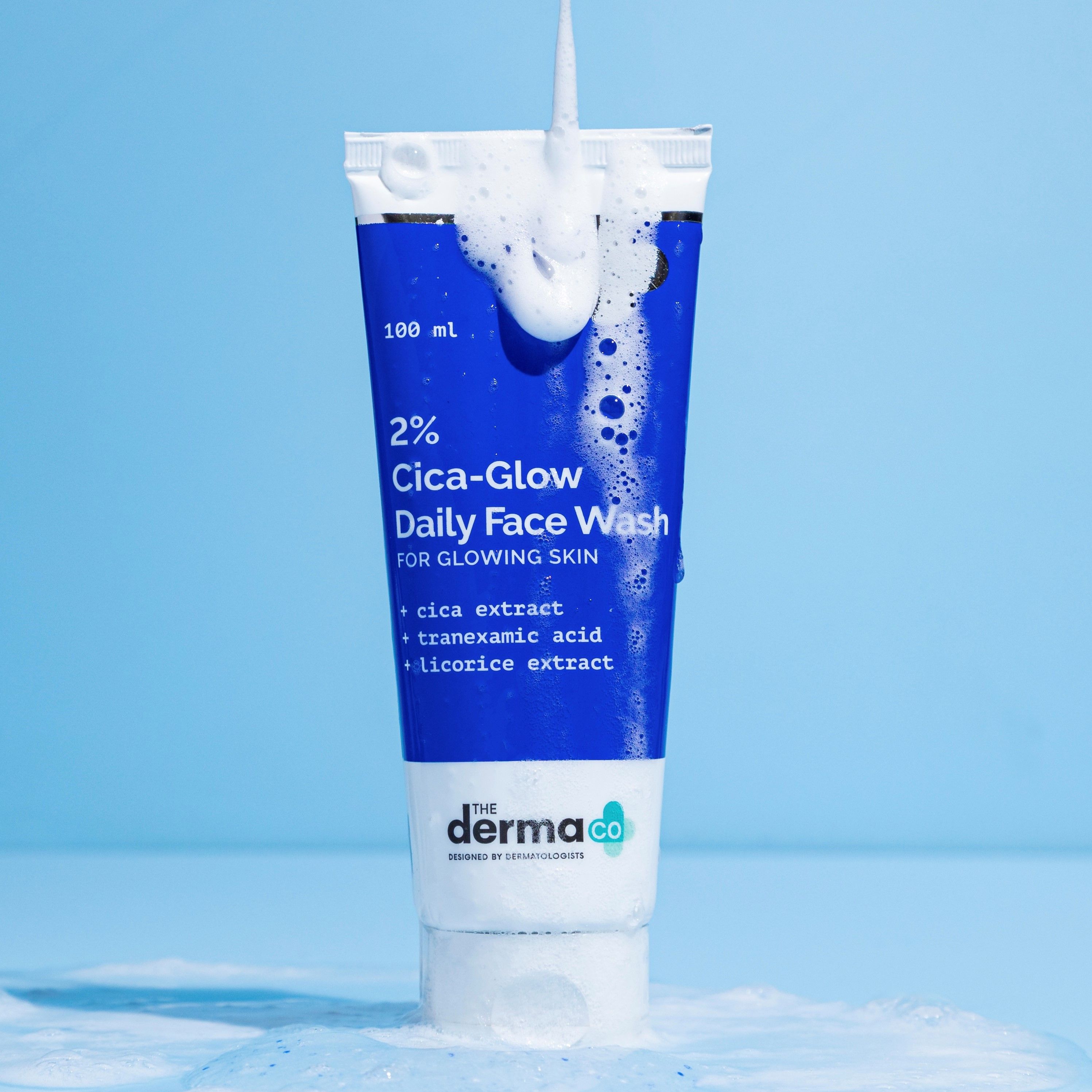 2 Cica Glow Daily Face Wash 100ml The Derma Co